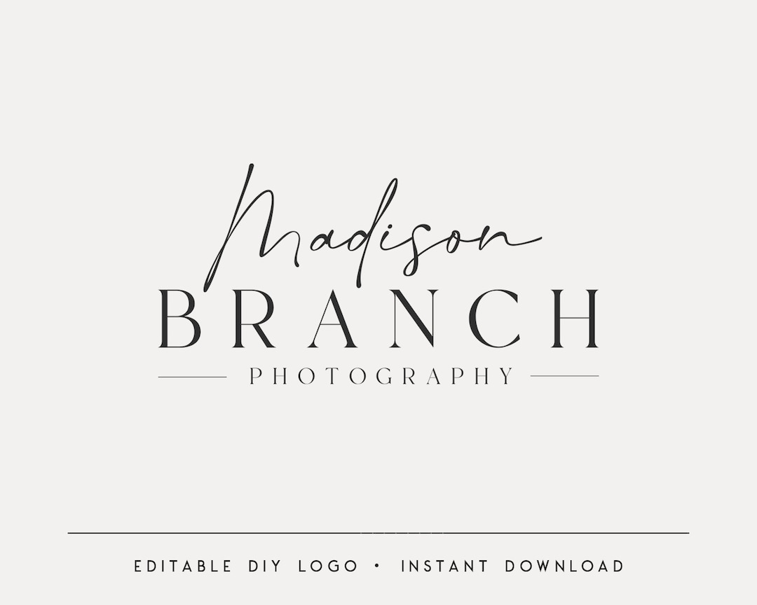 Editable Logo Design, DIY Signature Logo, Elegant Photography Logo ...