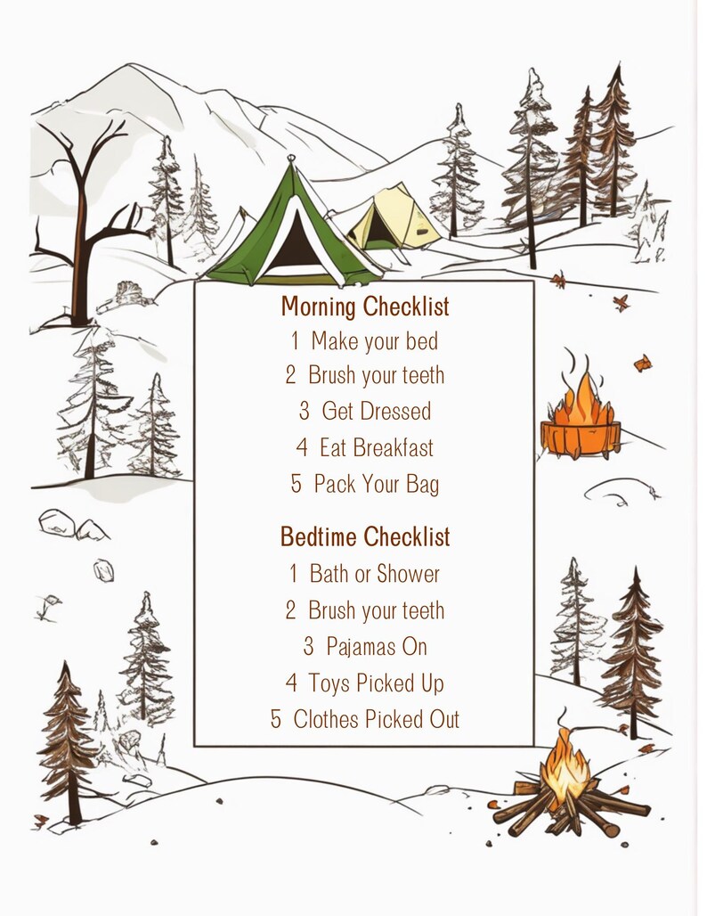 Kid's Daily Checklist – Morning & Night Routine Chart – Printable PDF ...