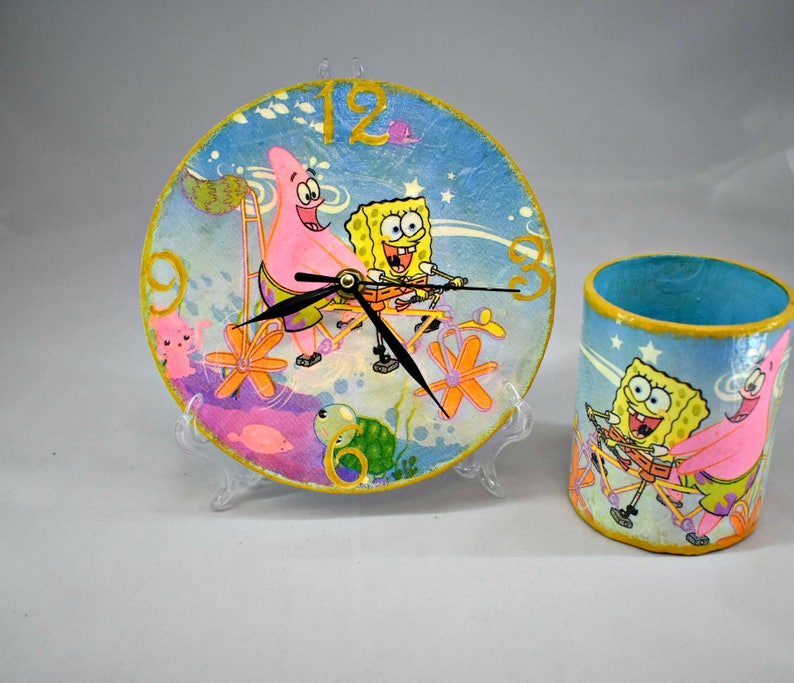 Kids Wall Clock With Spongebob Baby wall clock | Etsy
