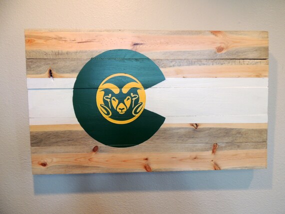 CSU Colorado Flag Wall Art Colorado State University Rams - Etsy