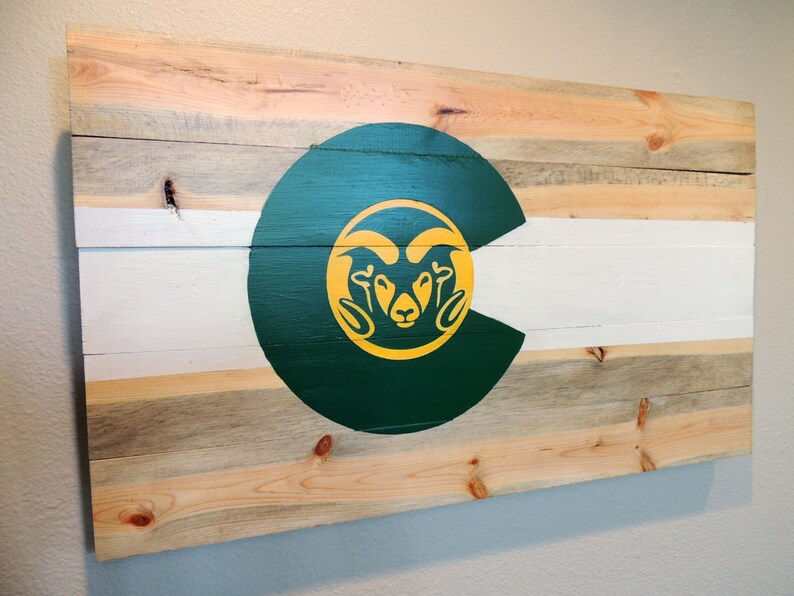 CSU Colorado Flag Wall Art Colorado State University Rams - Etsy