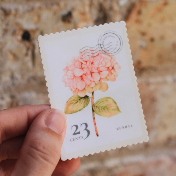 Vintage Hydrangea Postage Stamp 3 Sticker for Laptop Water - Etsy