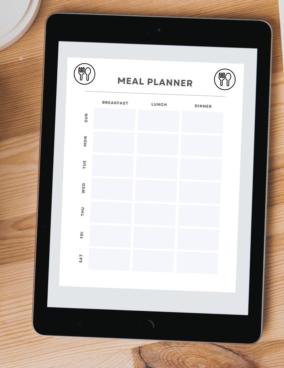 Digital Menu Planner - Etsy