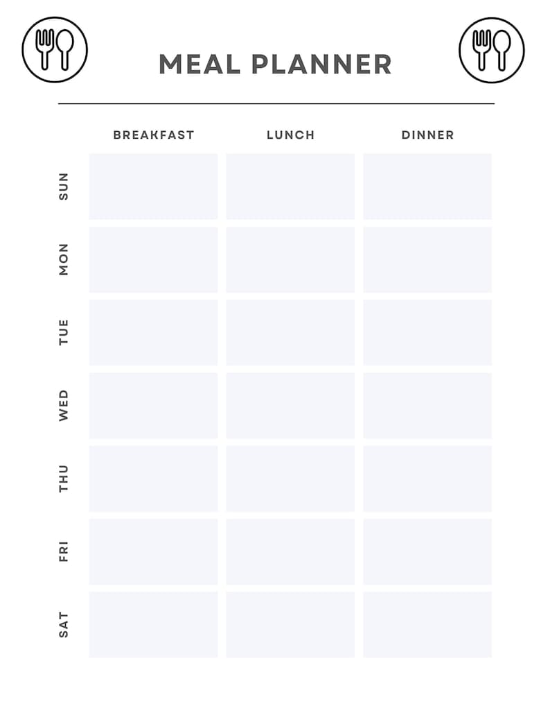 Digital Menu Planner - Etsy