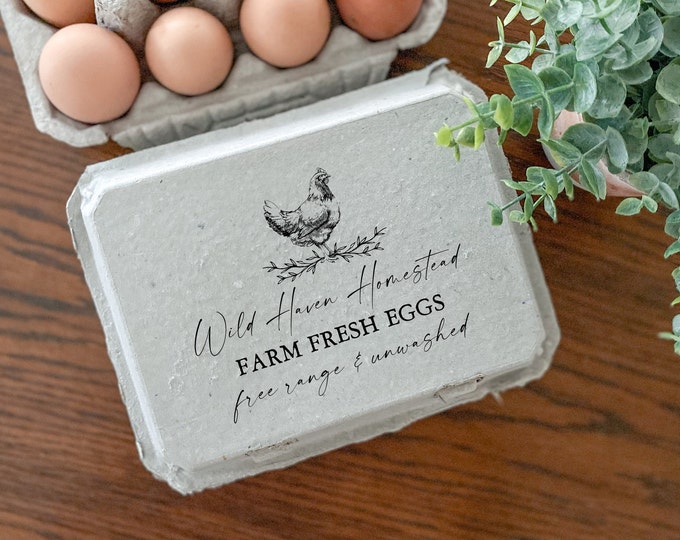 Vintage Stamp Homestead Farm Logo Egg Carton Hen Stamp Label Farm Fresh ...