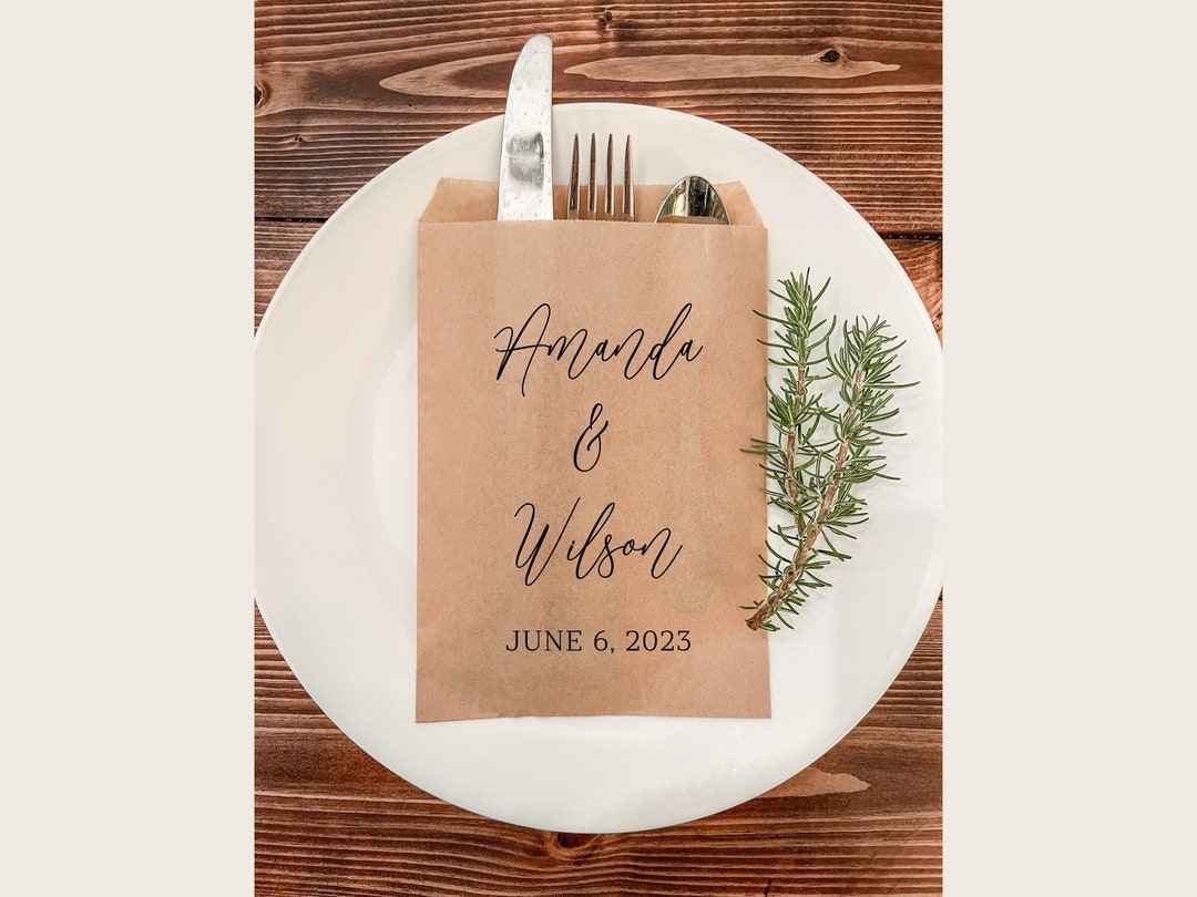 Wedding Utensil Bags, Wedding Flatware Holders, Utensil Holder Bags, I ...