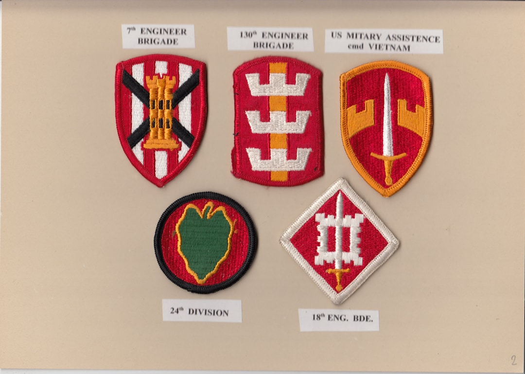 5 US Patches: 7th Engineer Brigade, 130th Engineer Brigade, US Military ...