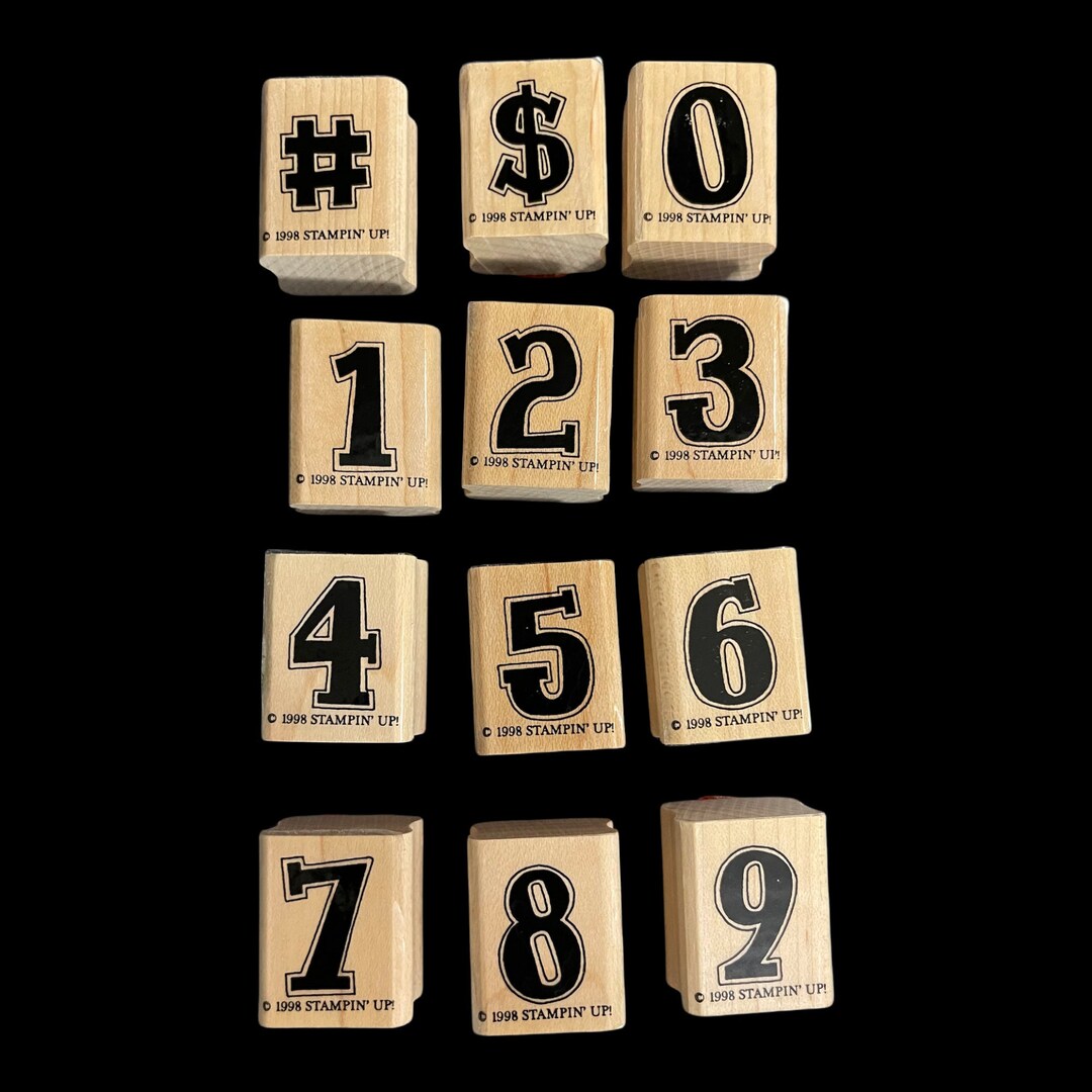 Vintage, Gently Used Rubber Stamps- Numbers, Stamps - Set of 12 - Etsy