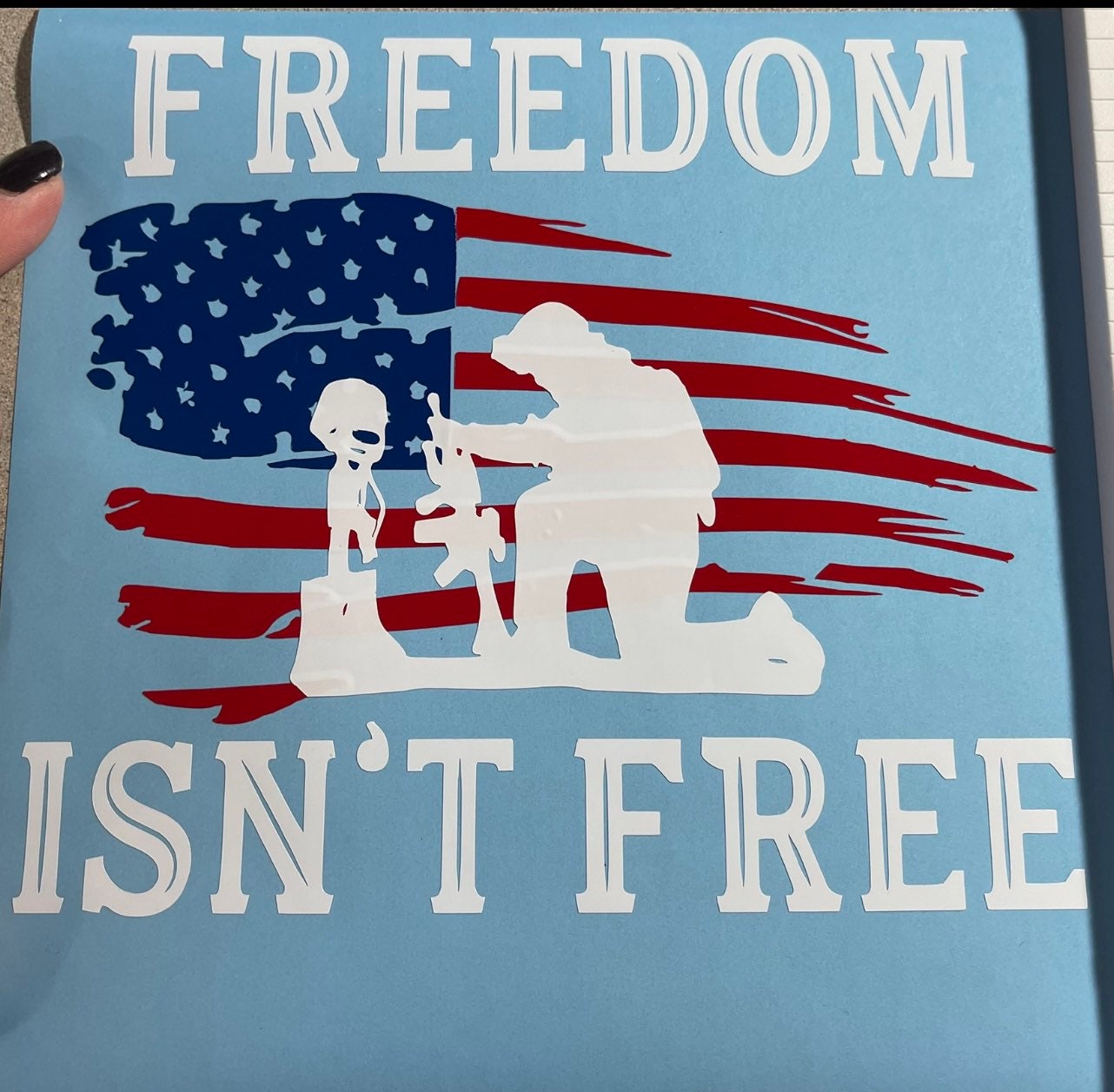Freedom Isnt Free American Flag and US Soldier Vinyl Decal - Etsy