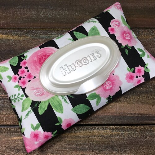 Striped Pink Rose Wipe Case Wipes Case Wipes Holder Wipes - Etsy
