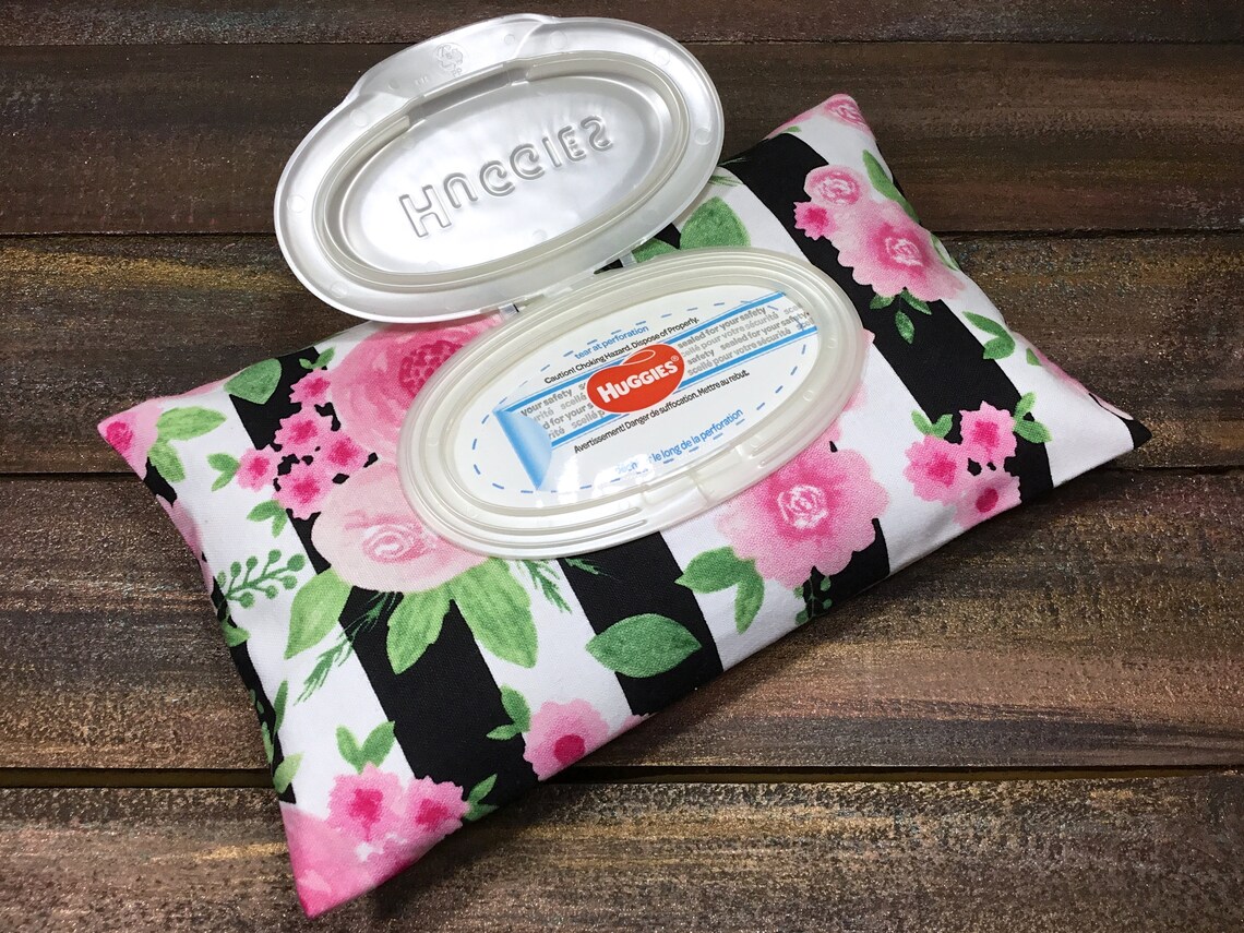 Striped Pink Rose Wipe Case Wipes Case Wipes Holder Wipes - Etsy