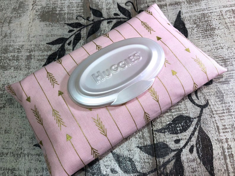 Pink With Gold Arrows Wipe Case / Travel Wipes Case / Wipes - Etsy