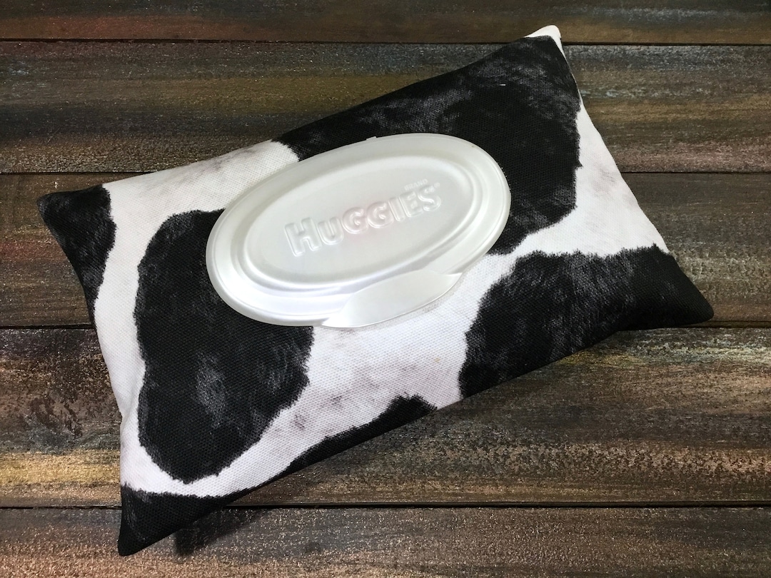 Black & White Cowhide Print Wipe Case / Travel Wipes Case / Wipes Case ...