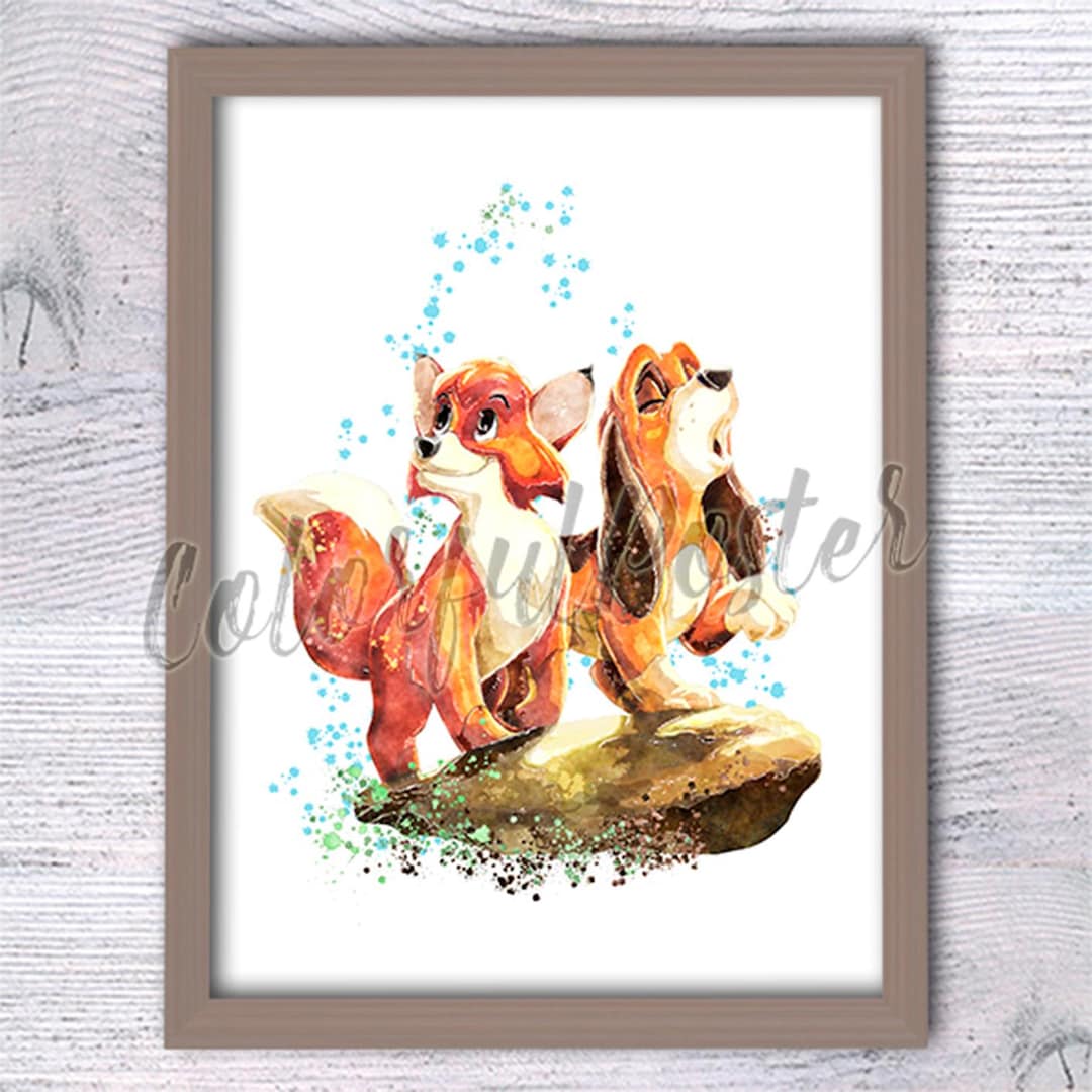 The Fox and the Hound Print Fox and Hound Poster Fox and the Hound Wall ...