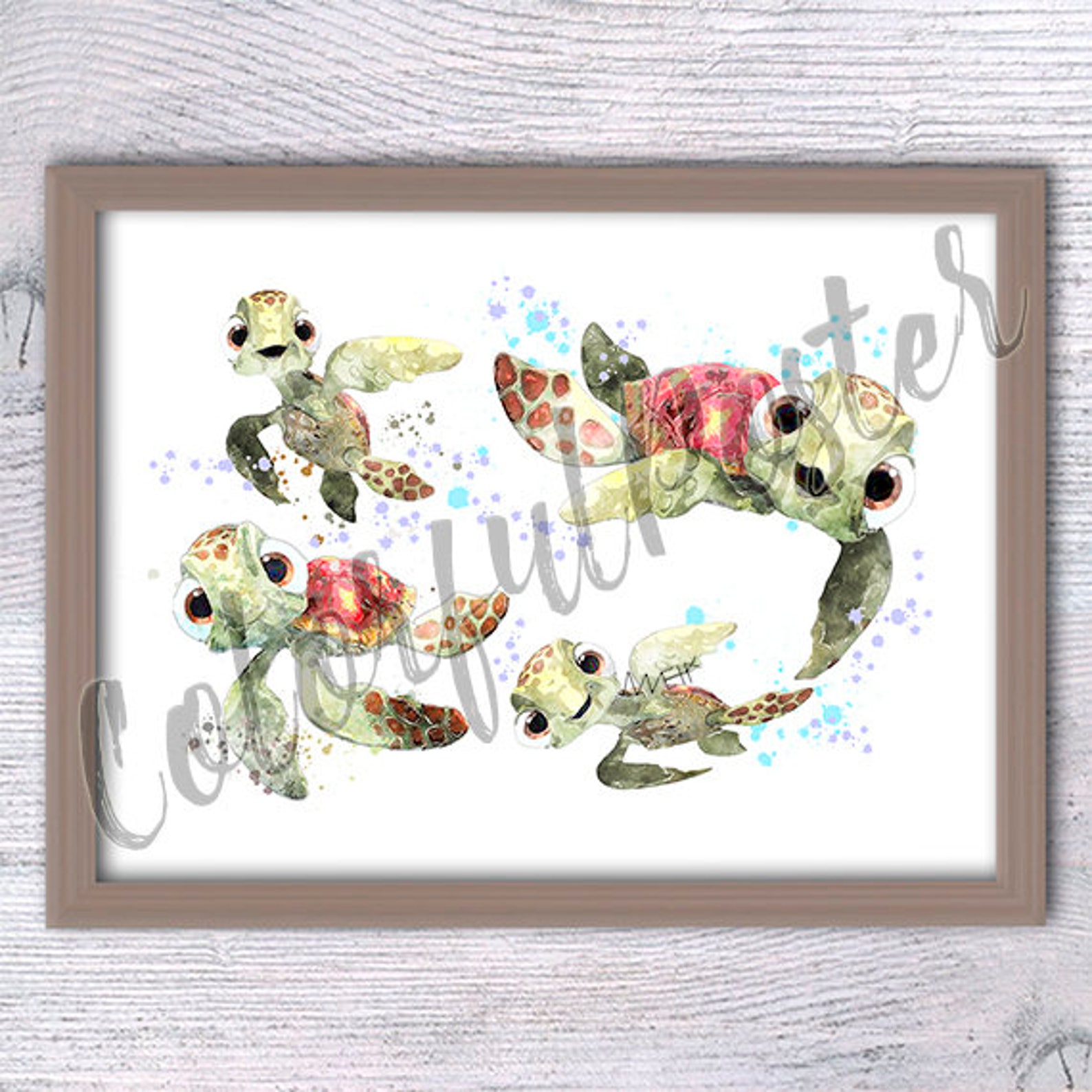 Finding Dory Sea Turtle Print Crush Poster Disney Wall Decor | Etsy