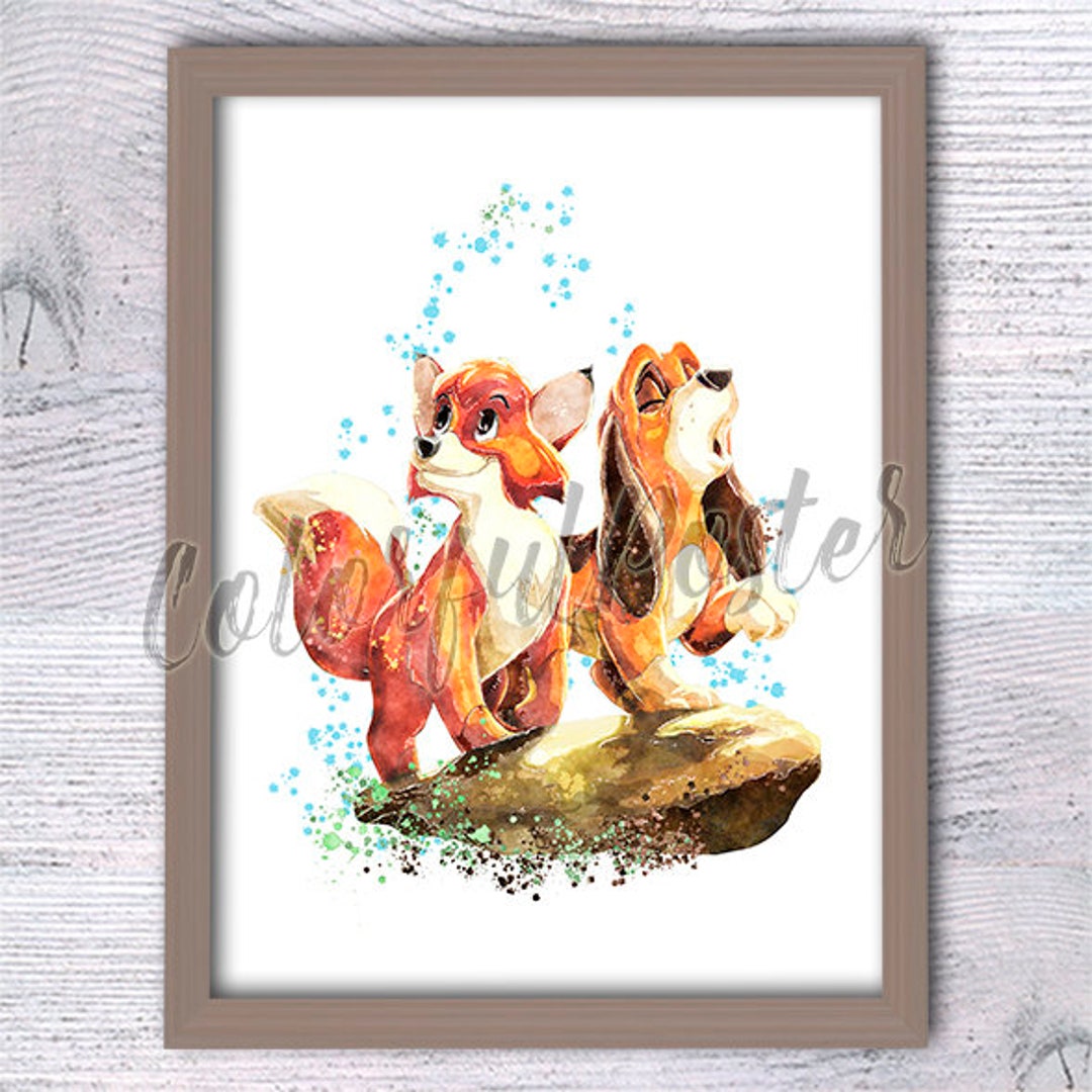 The Fox and the Hound Print Fox and Hound Poster Fox and the Hound Wall ...