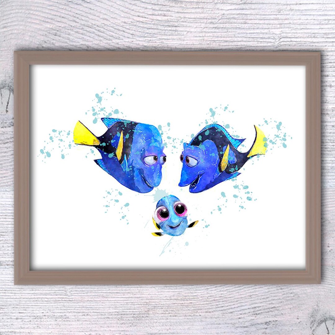 Finding Dory Print Disney Finding Dory Watercolor Poster Disney Wall ...