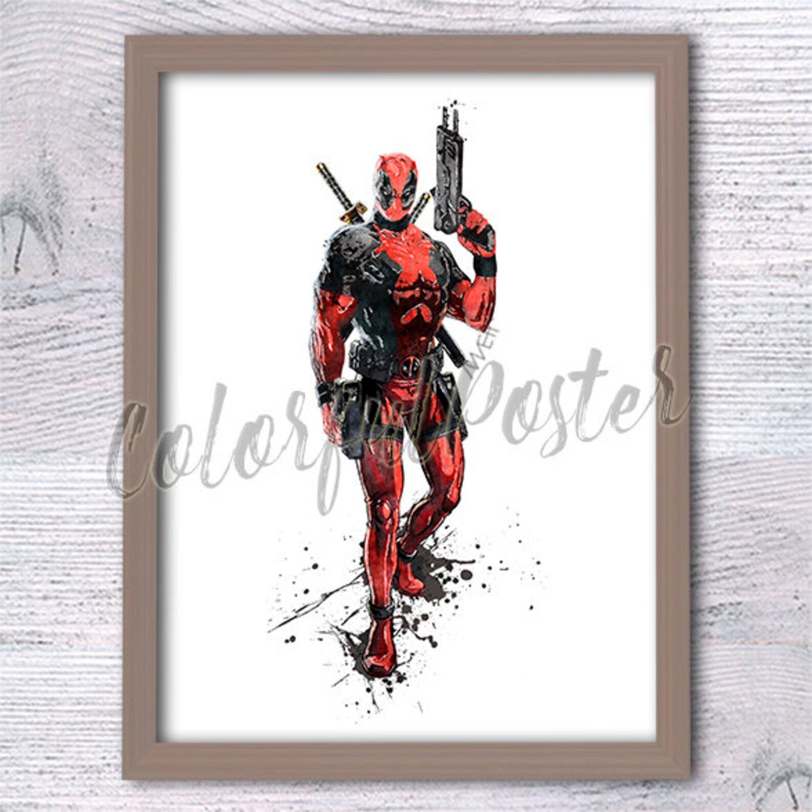 Superhero Print Deadpool Poster Marvel Wall Decor Boys Room | Etsy