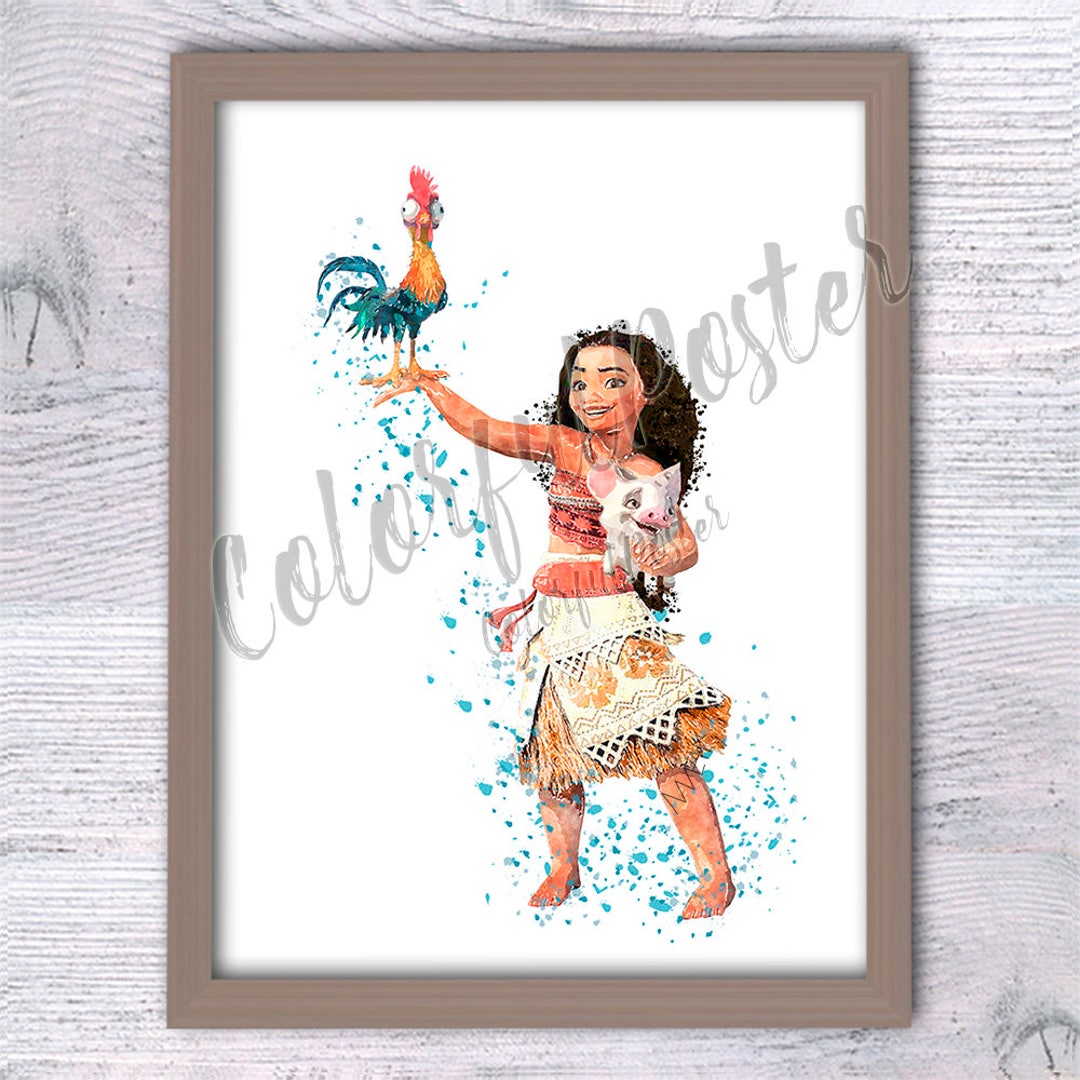 Moana Poster Moana and Friends Print Wall Decor Kids Room Wall Art ...