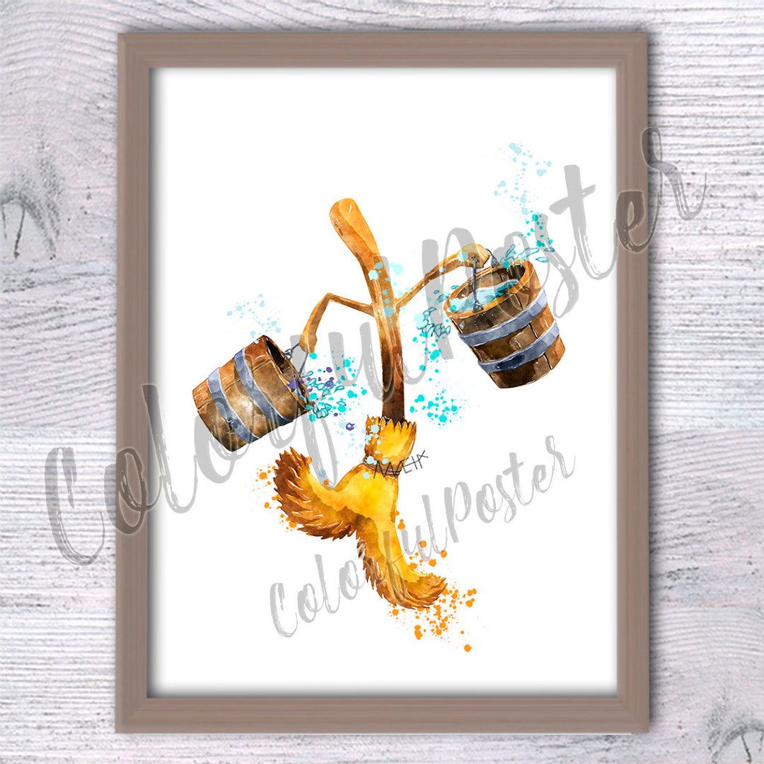 Magic Broom Poster Wall Decor Magic Broom Print Home Decoration Kid ...