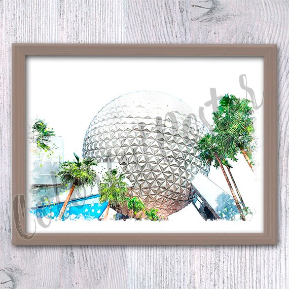 Disney icons Set of 4 Disney wall decor Disney theme park | Etsy