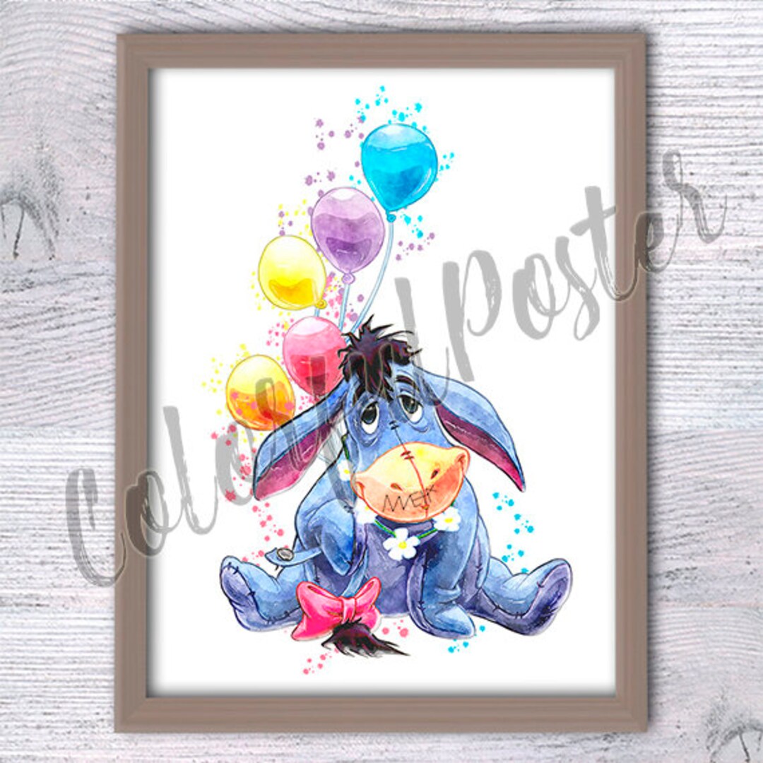 Eeyore Print Eeyore Poster Nursery Art Wall Decor Eeyore Illustration ...