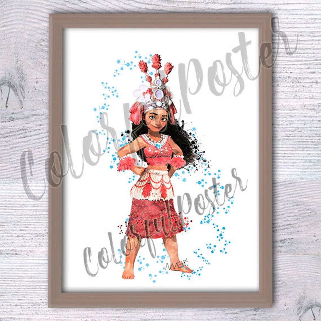 Princess Moana Poster Moana Print Polynesian Princess Poster Disney ...