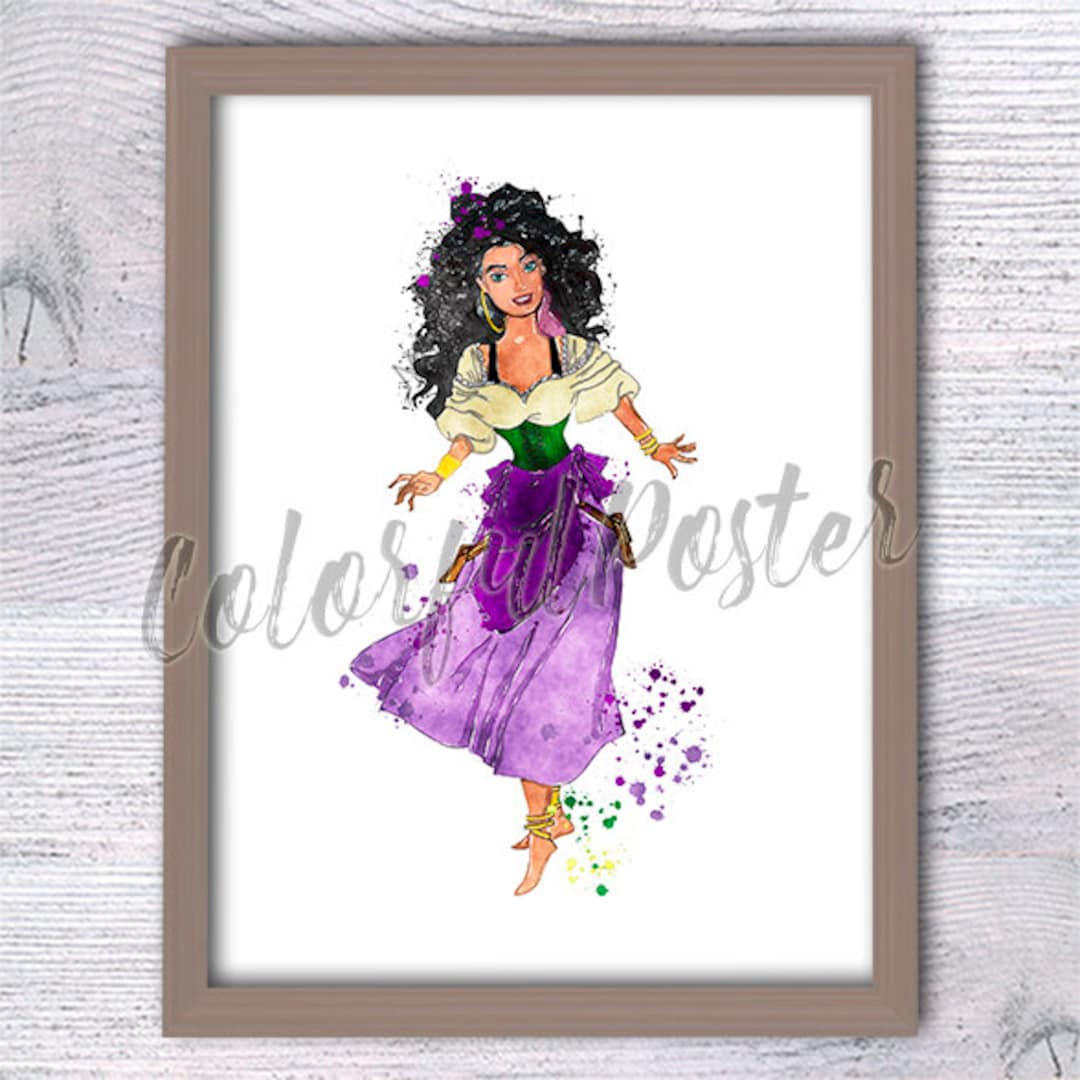 Esmeralda Print Notre Dame Esmeralda Poster Wall Decor Girls Room Decor ...
