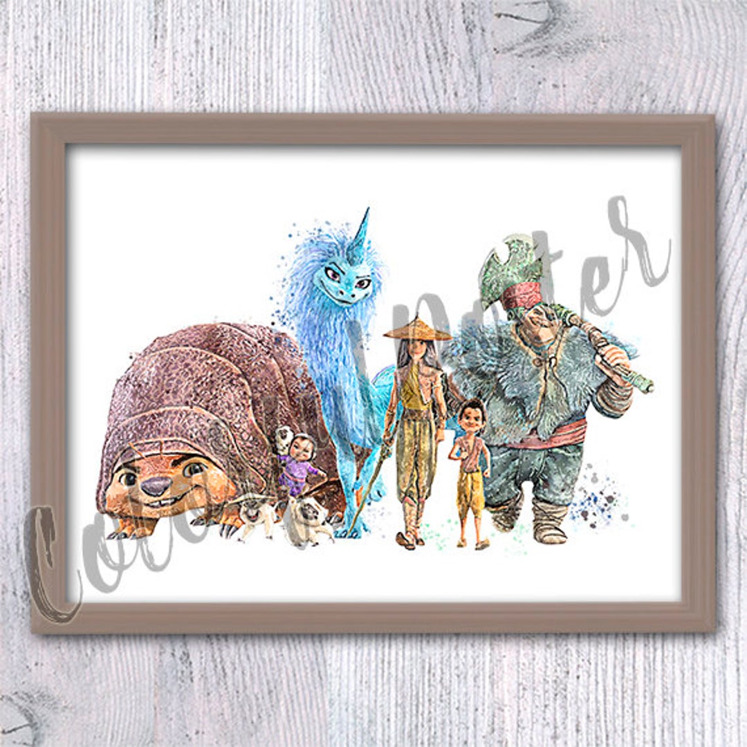 Raya and Friends Raya and the Last Dragon Wall Decor Raya Print Sisu ...