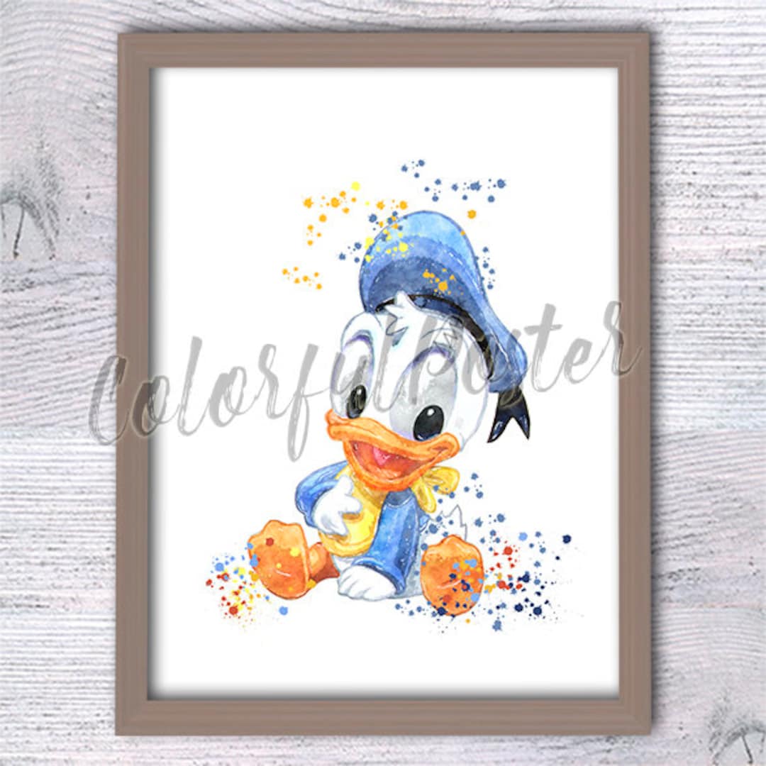 Donald Duck Poster Disney Wall Decor Baby Donald Duck Print Nursery Art ...