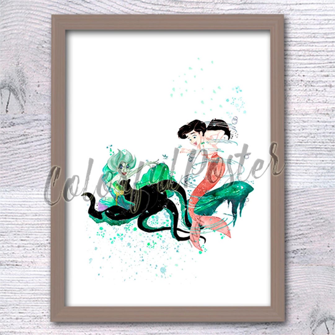 Little Mermaid Art Print: Melody, Morgana & Ariel - Nursery Decor V592 ...