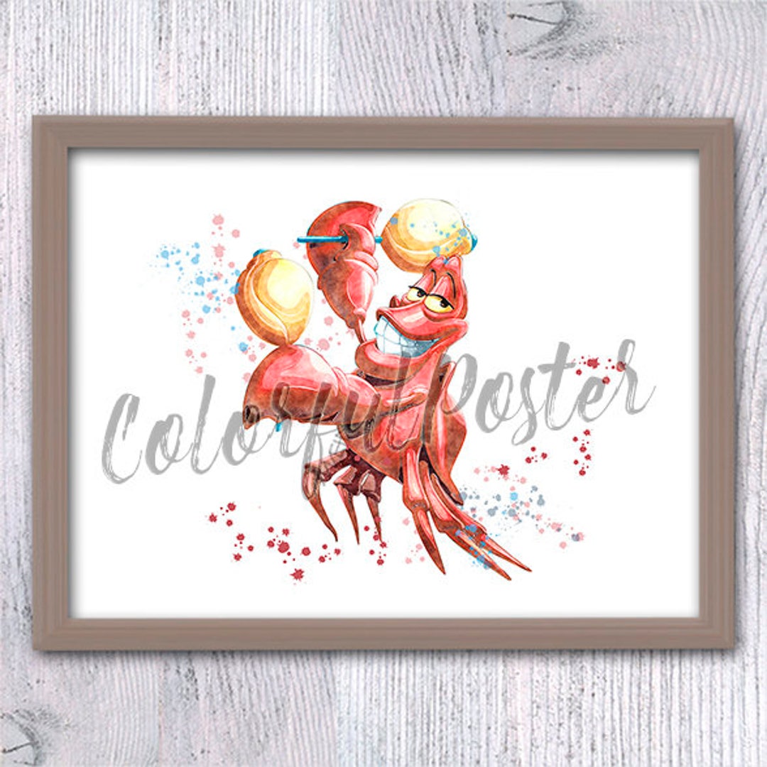 Sebastian Print Sebastian Poster the Little Mermaid Print Disney Wall ...