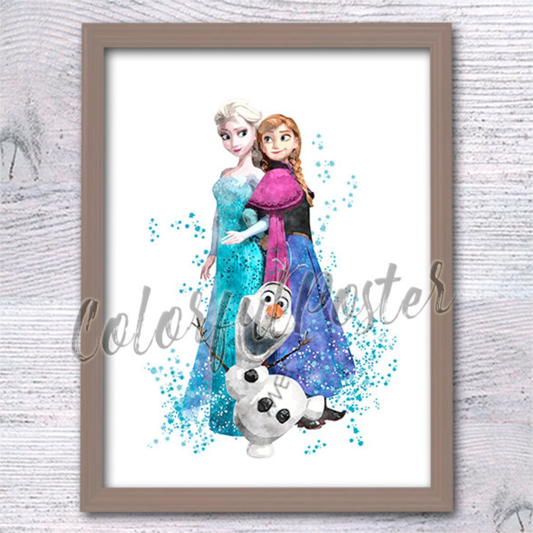Frozen Kingdom Elsa Print Anna Poster Olaf Illustration Frozen Print ...