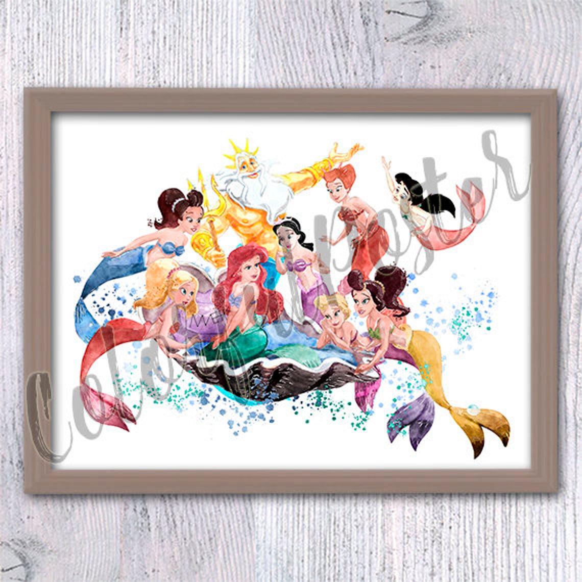 Ariel Poster Ariel Family Print Wall Decor Girls Room - Etsy