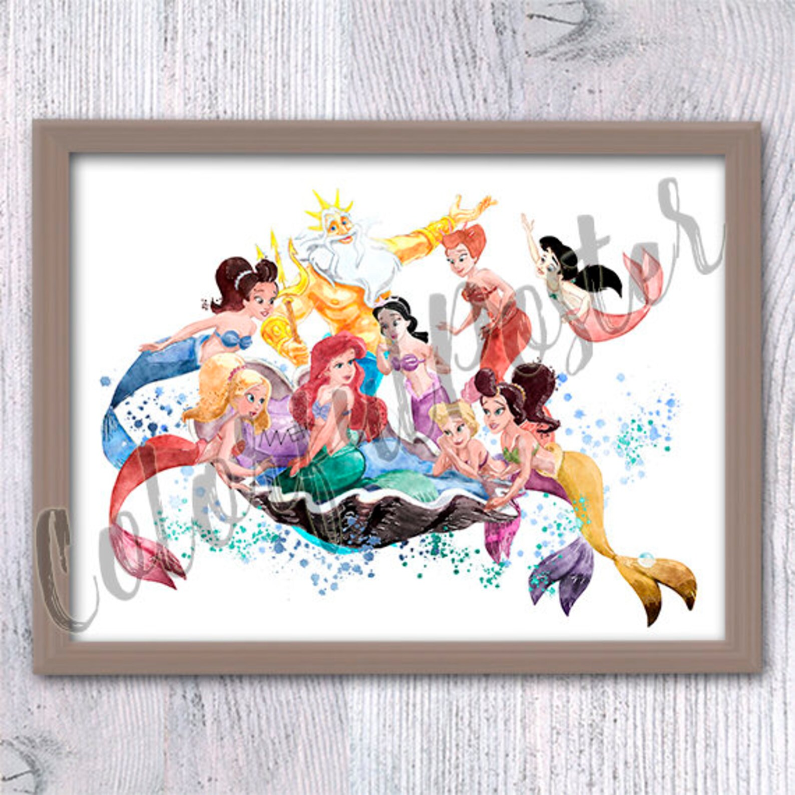 Ariel Poster Ariel Family Print Wall Decor Girls Room - Etsy