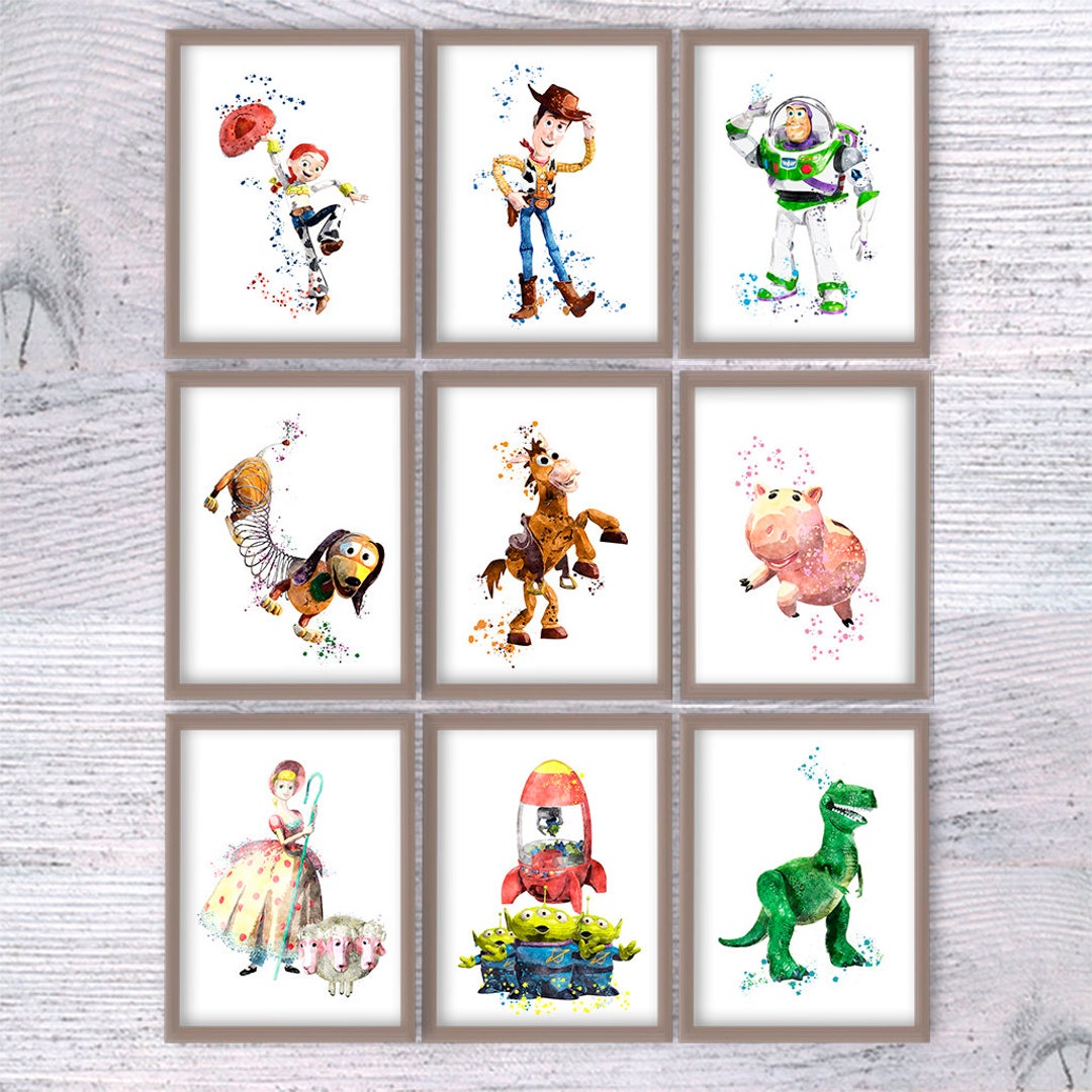 Toy Story Poster Set of 9 Toy Story Print Toy Story Decor Nursery Art ...