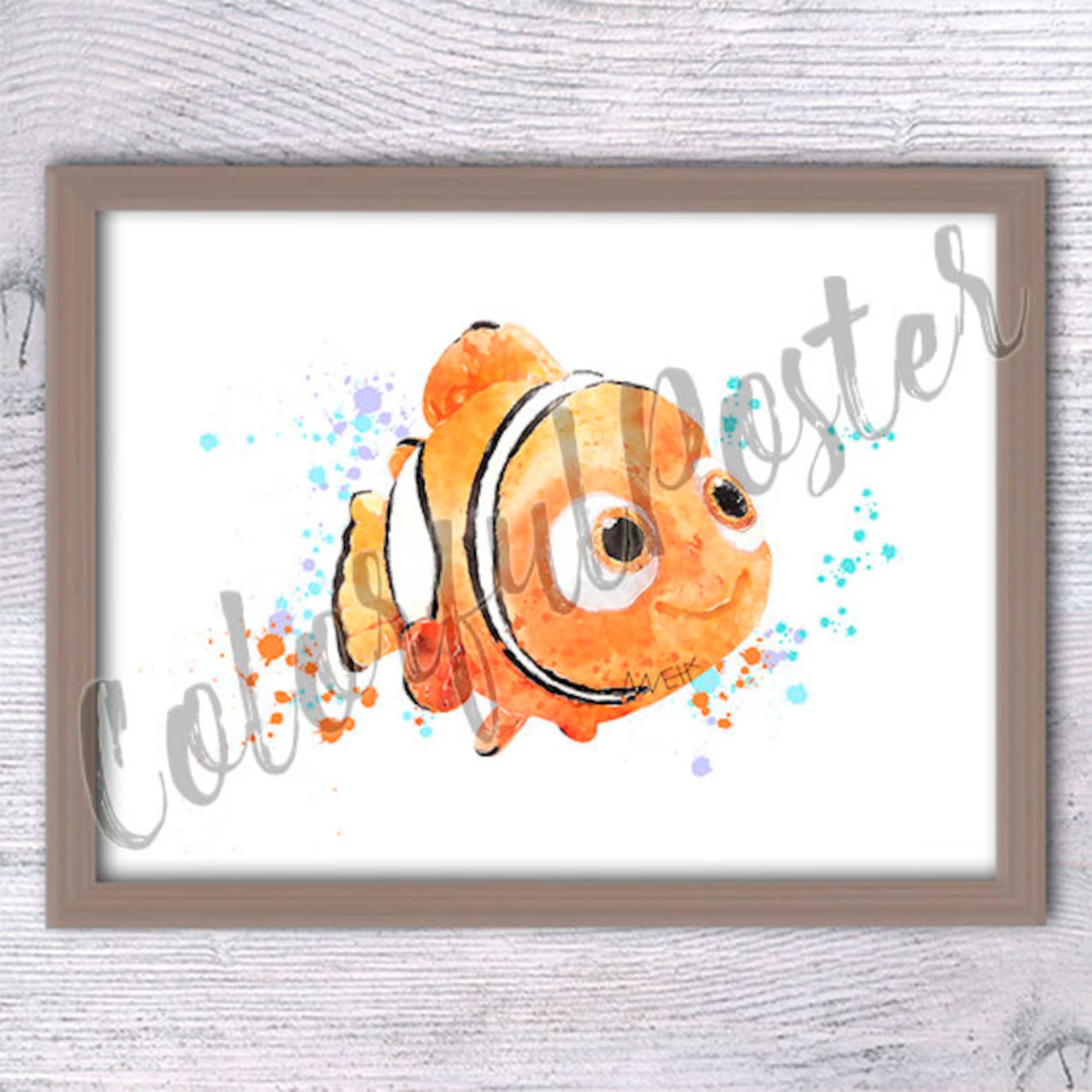 Finding Nemo Poster Baby Nemo Print Nursery Room Wall Art - Etsy