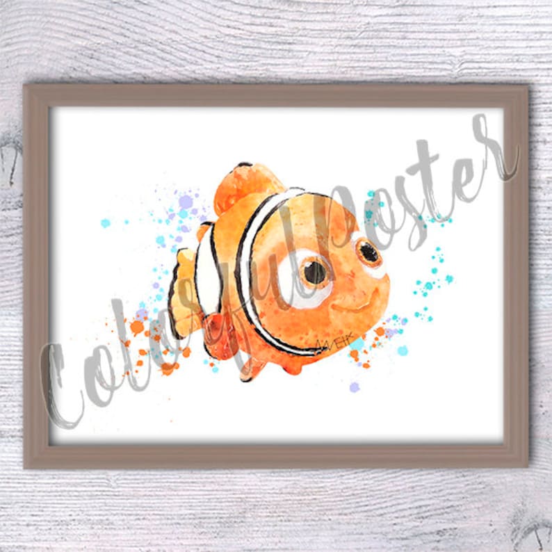Finding Nemo Poster Baby Nemo Print Nursery Room Wall Art - Etsy