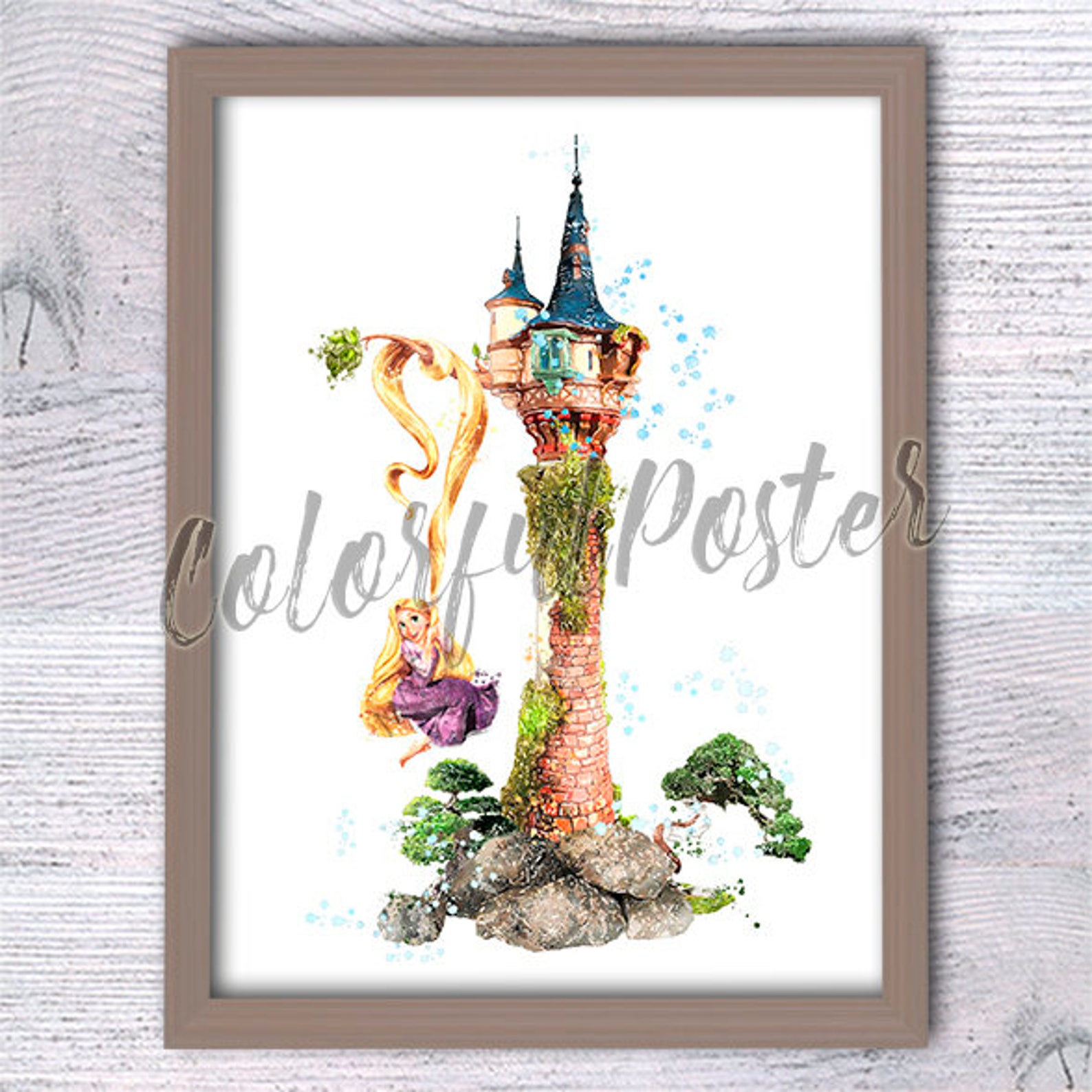 Rapunzel Castle Poster Rapunzel Tower Print Disney Wall Decor - Etsy
