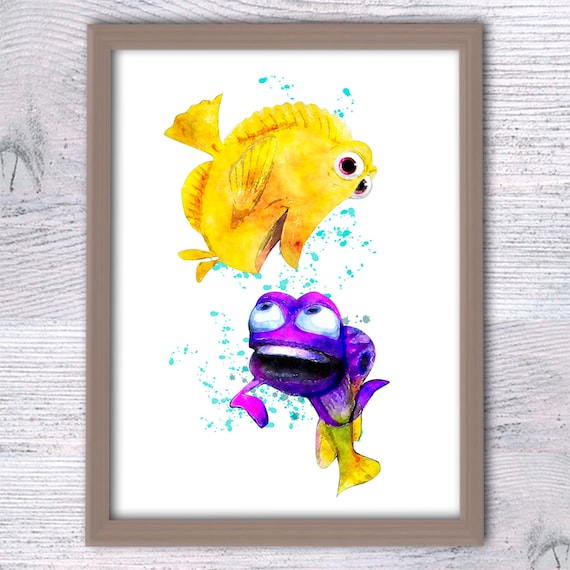 Purple And Yellow Fish Finding Nemo