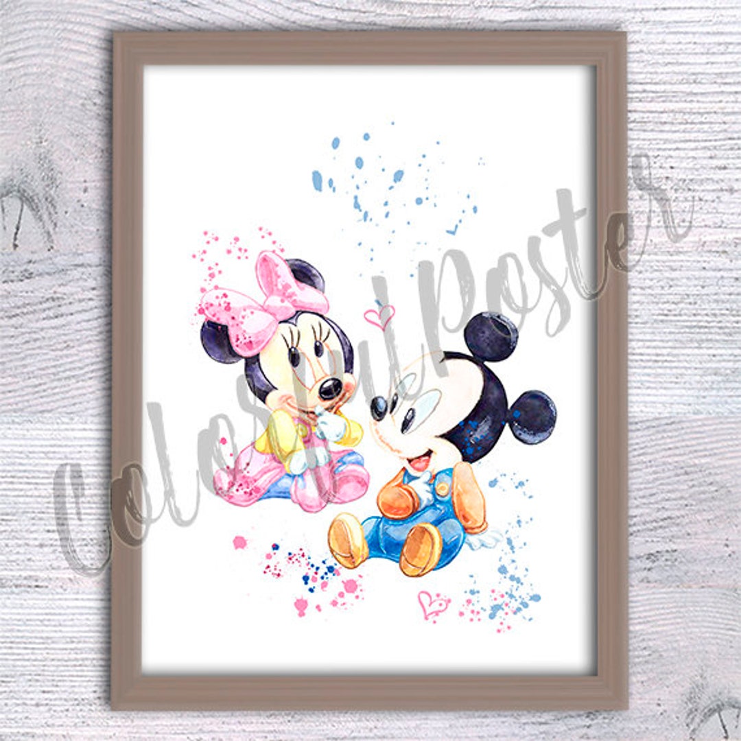 Mickey Mouse Print Mickey Wall Decor Minnie Poster Baby Mickey Baby ...