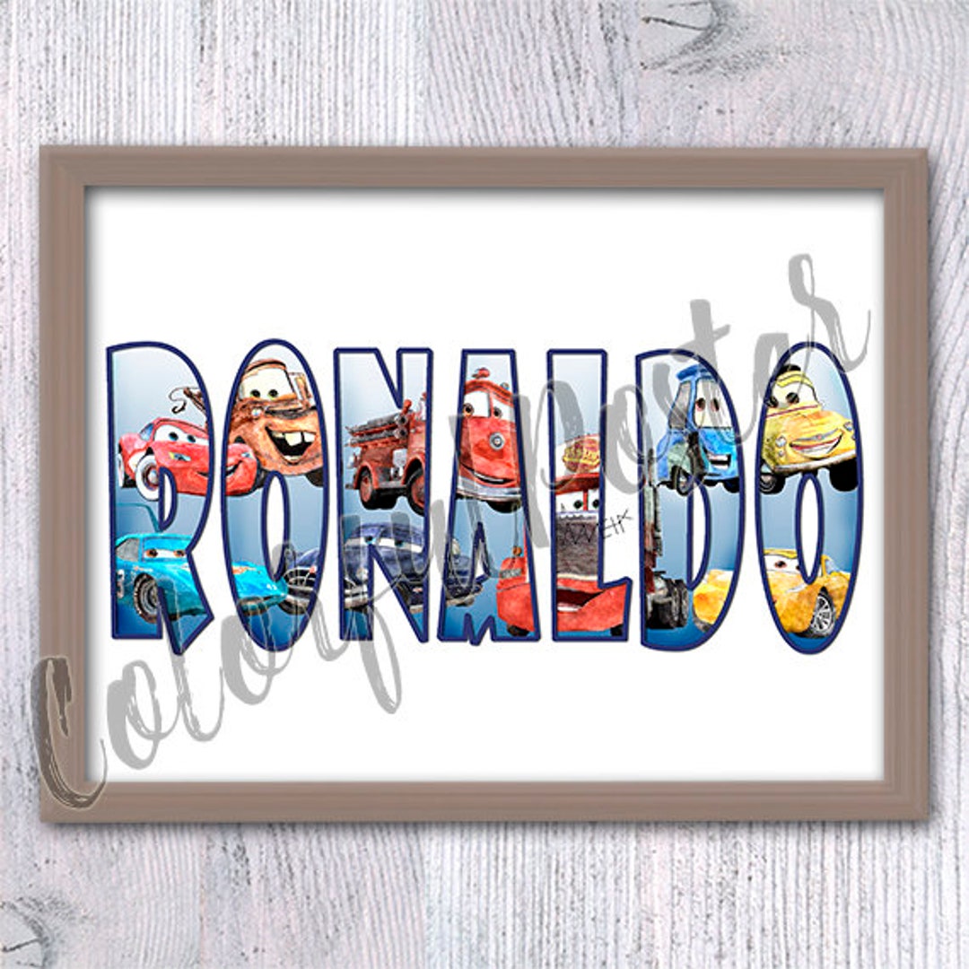 Cars Print Personalized Custom Personalized Name Cars Poster Wall Decor ...