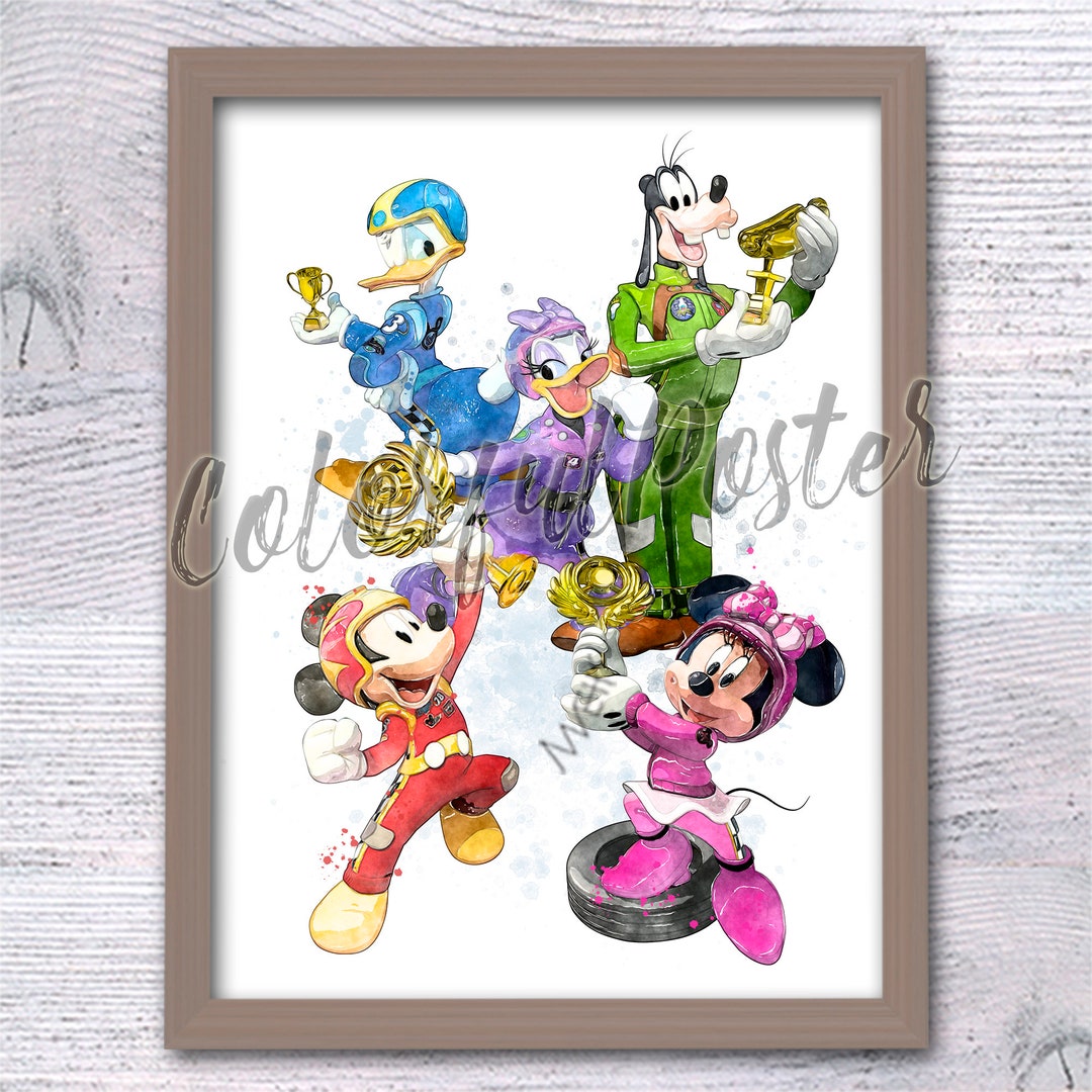 Mickey Mouse & Racers Poster: Roadster Winners Print - Etsy