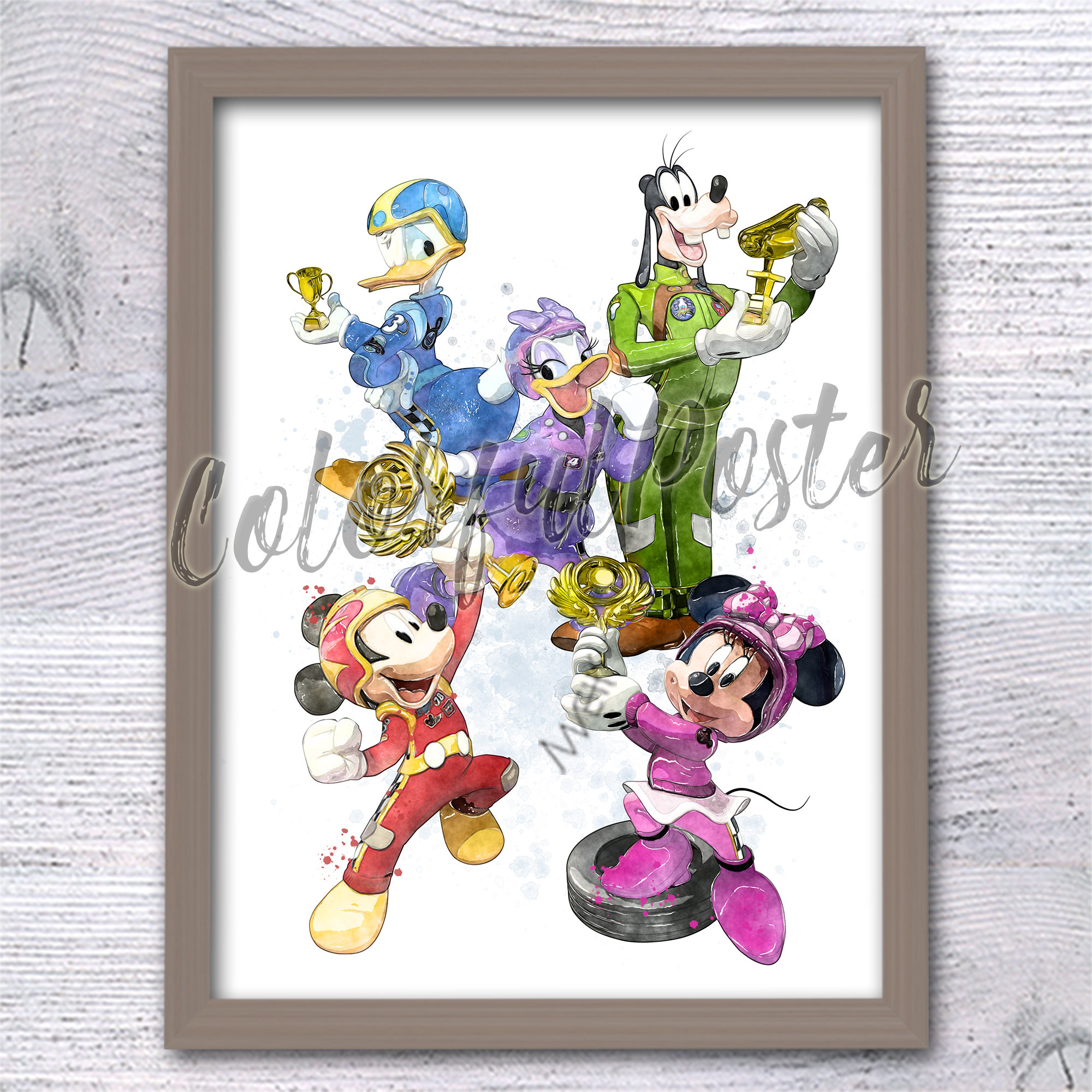 Mickey Mouse & Racers Poster: Roadster Winners Print - Etsy