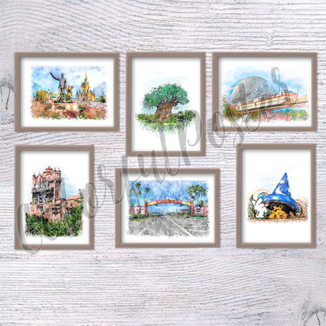Disney Icon Set of 6 Disney Wall Decor Disney Park Christmas Gift ...