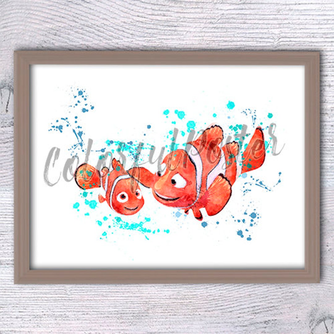 Nemo Print Nemo Poster Finding Nemo Wall Decor Nemo and Marlin Print ...