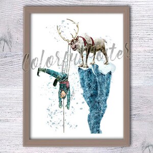Frozen Kingdom Poster Kristoff and Sven Print Frozen Wall Decor Frozen ...