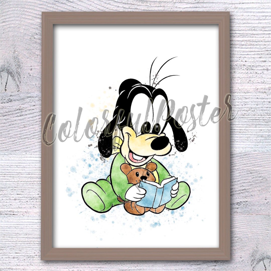 Baby Goofy Print Goofy Poster Disney Wall Decor Goofy Watercolor Baby ...
