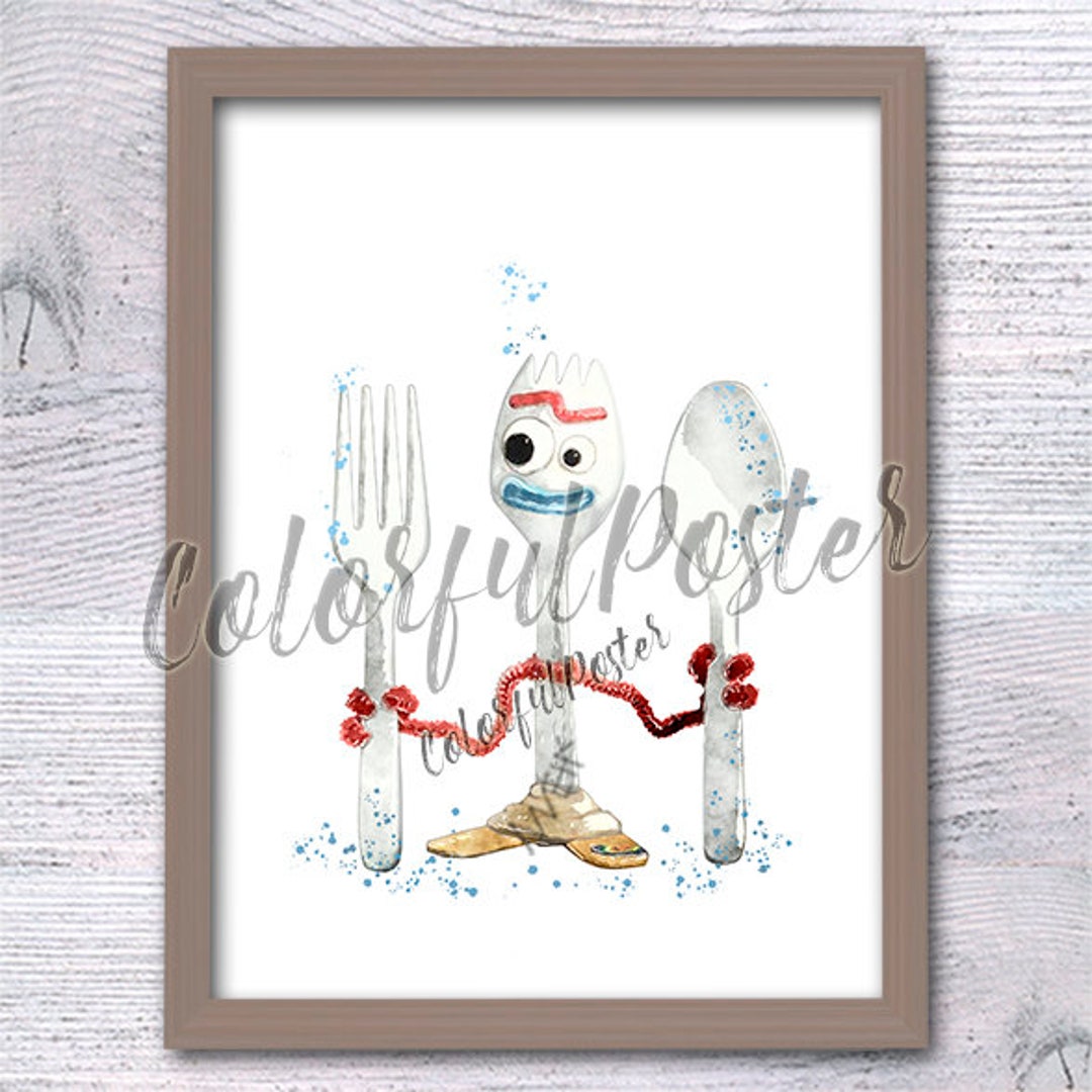 Toy Story Poster Forky Print Toy Story Wall Decor Forky Poster Nursery ...