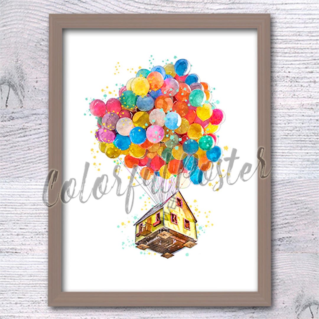Up Poster, Disney Pixar Inspired Print, Carl and Ellie Art, Nursery ...